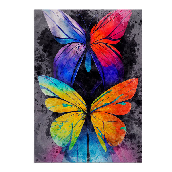 Brambly Cottage Butterflies Paint Splatter No.2 - Painting | Wayfair.co.uk