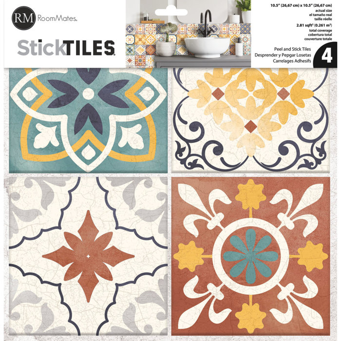 Room Mates 10.5'' W x 10.5'' L PVC Peel and Stick Field Tile & Reviews ...