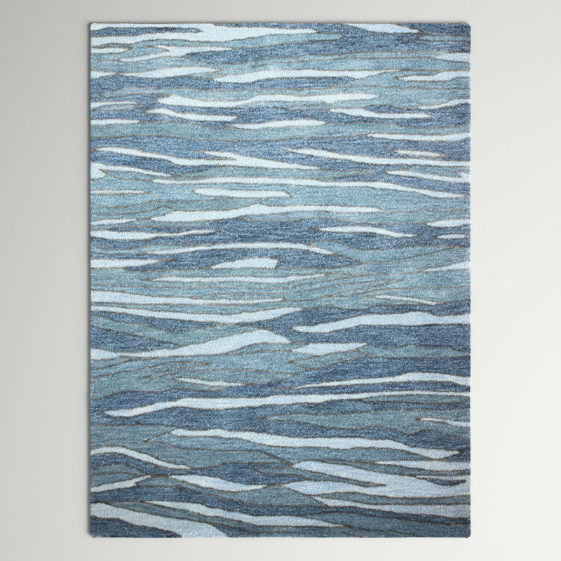 Wade Logan® Asfand Handmade Hand Tufted Blue Rug & Reviews | Wayfair