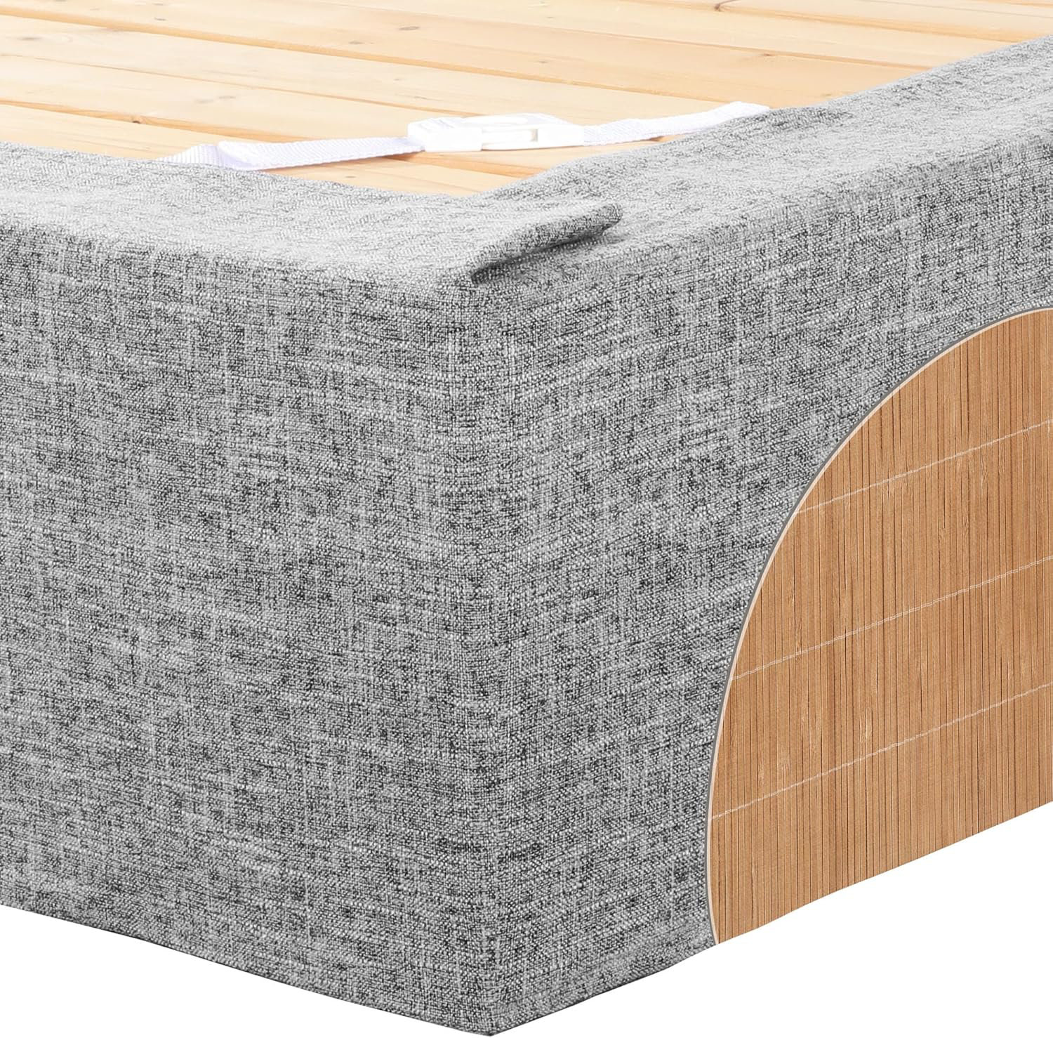 RAPTIZ Bed Wrap, Linen Bed Skirt Alternative With Bamboo Core For Queen ...