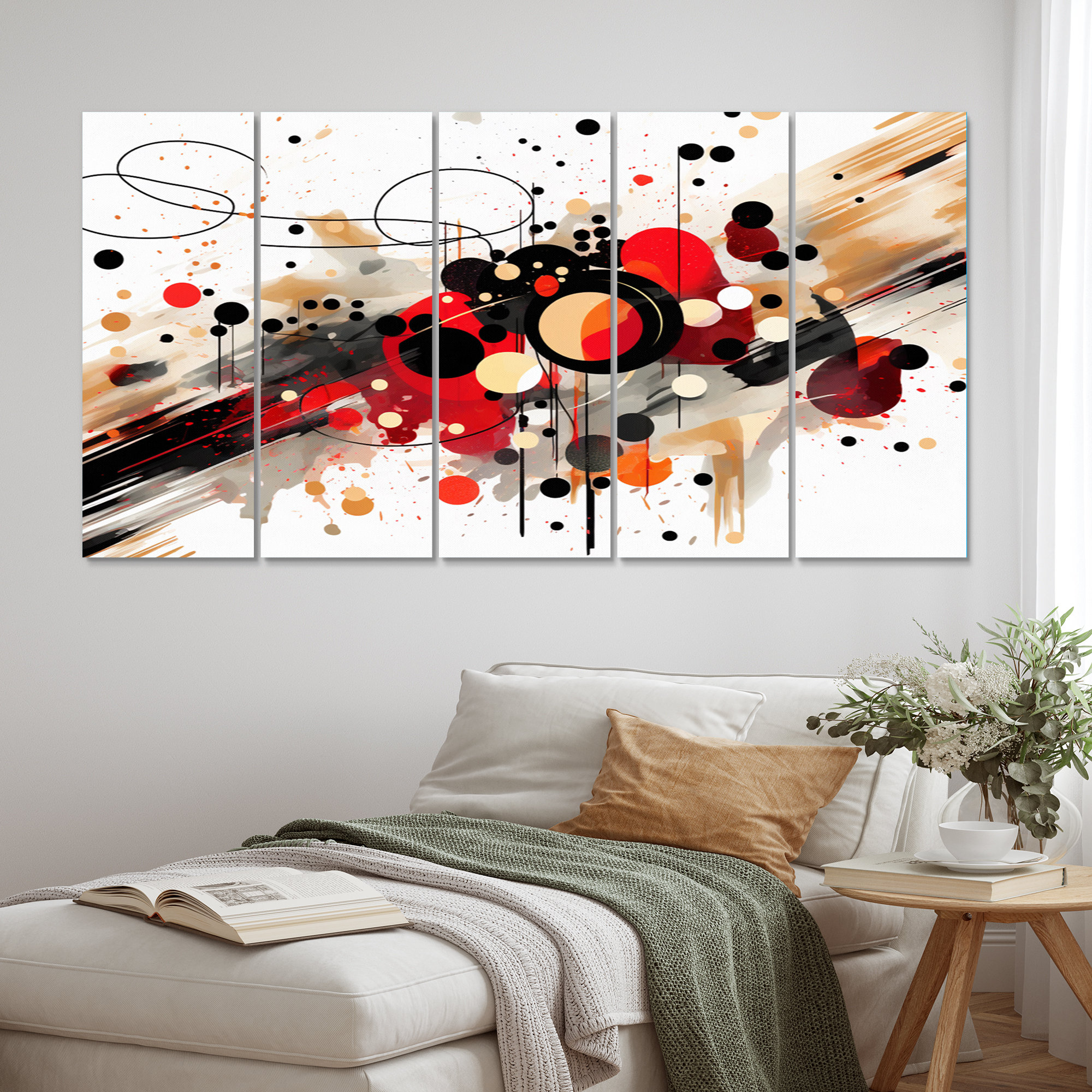 Ivy Bronx Red And Black Abstract Dreamscape I - Abstract Shapes Wall ...