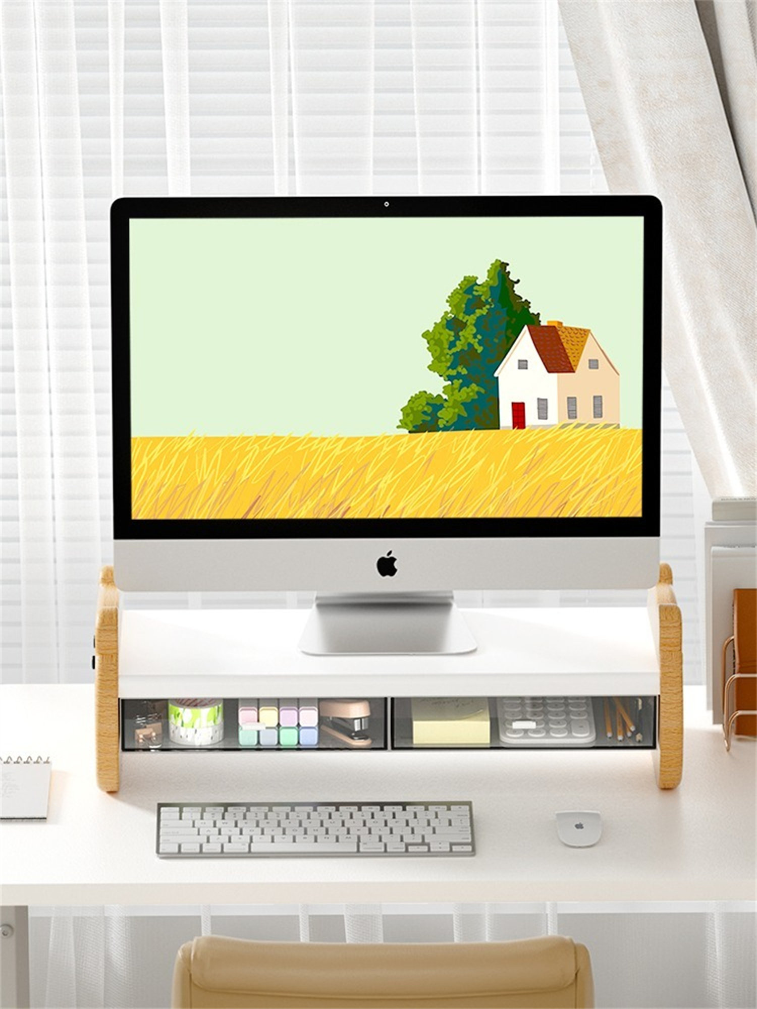 Trinx Integrated Desktop Computer Monitor Riser Stand - Wayfair Canada