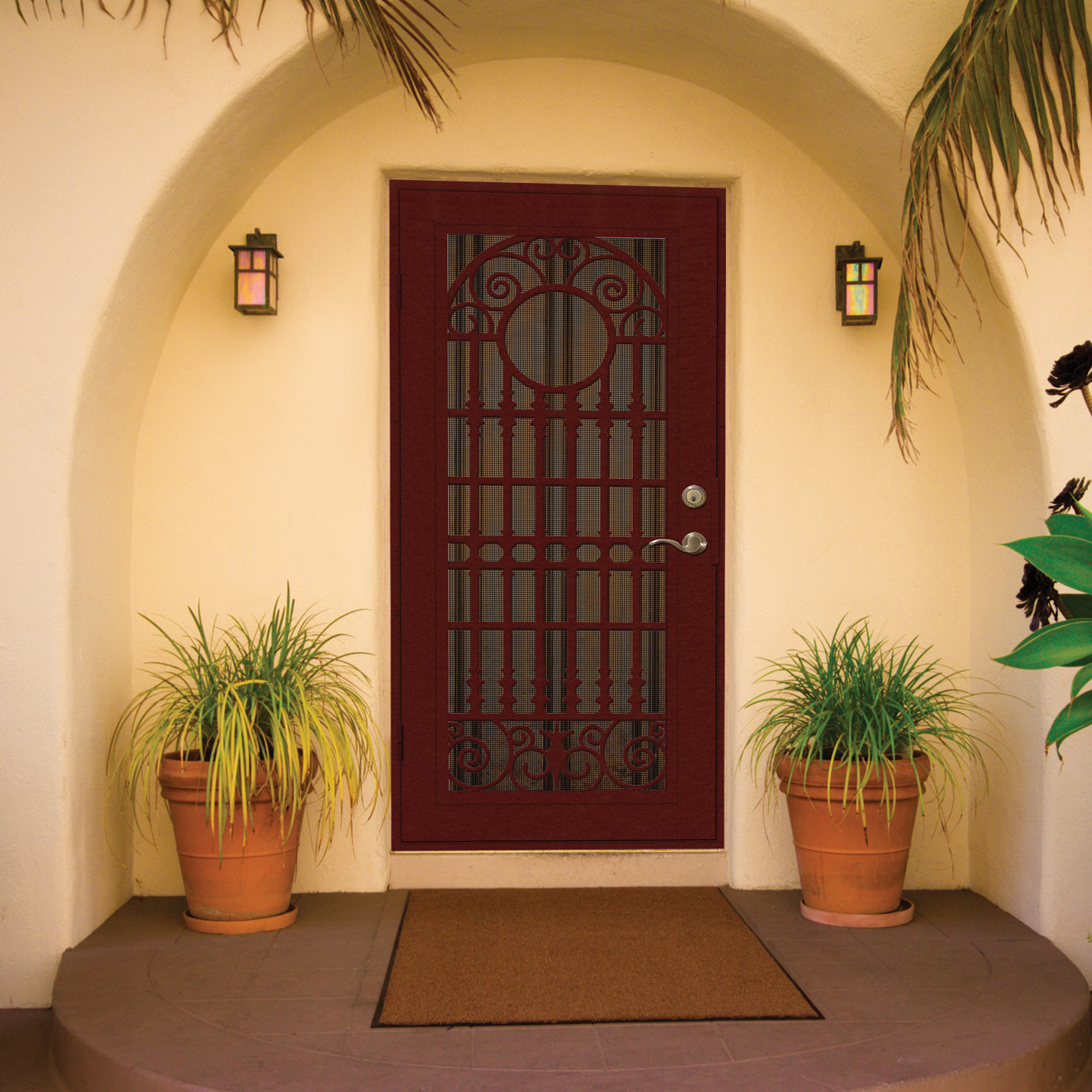 Titan Security Doors Spaniard Aluminum Security Door with Desert Sand ...