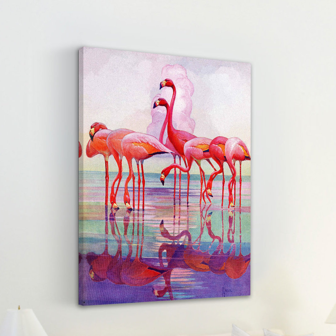 Marmont Hill Flamingos by Francis Lee Jaques Print on Wrapped Canvas ...