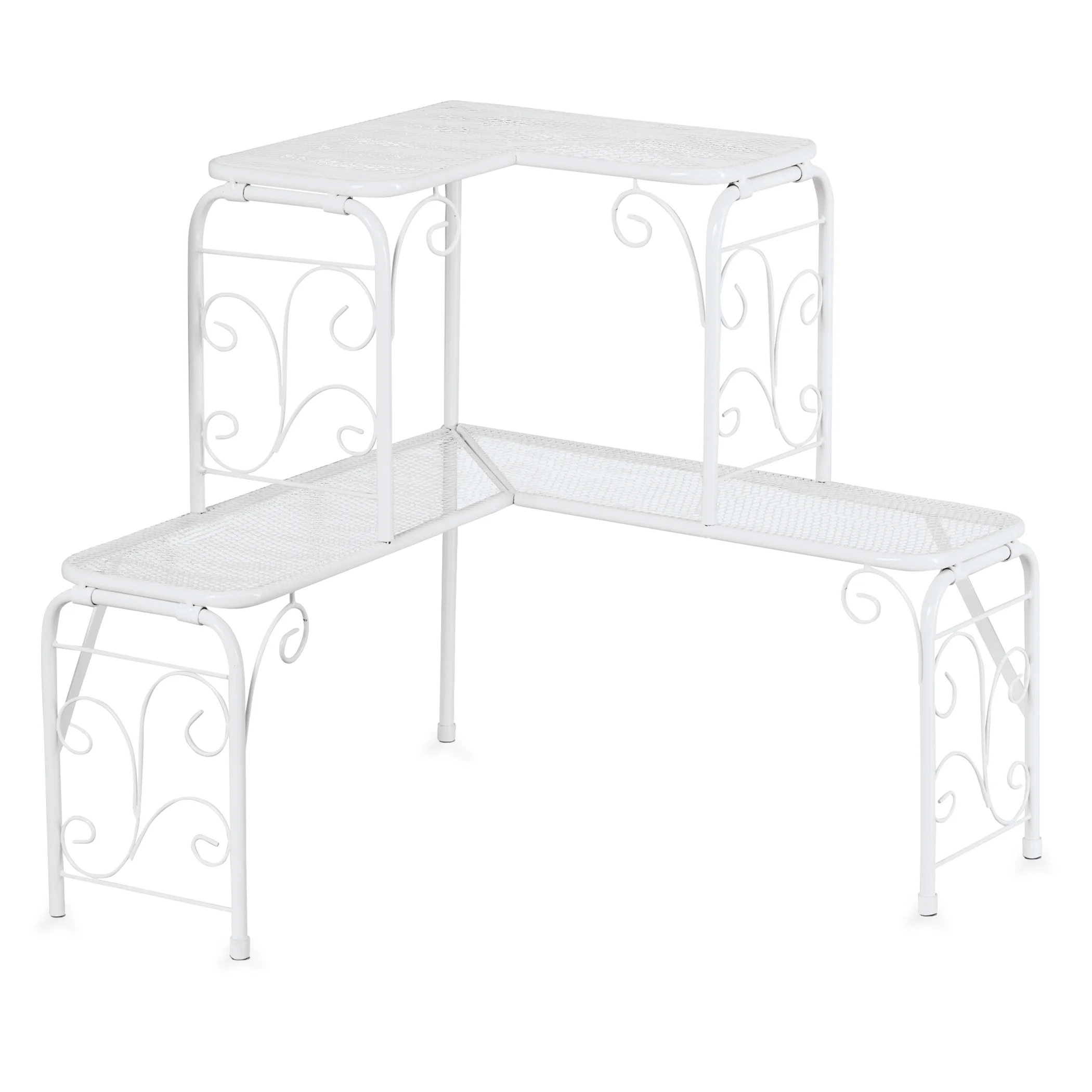 Charlton Home® 2-Tier Corner Countertop Scrolling Metal Shelf | Wayfair