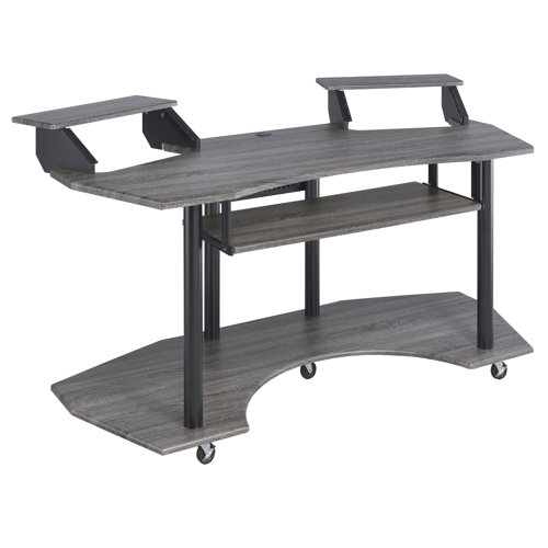 Plethoria Detroit Music Recording Studio Desk with Keyboard Tray | Wayfair