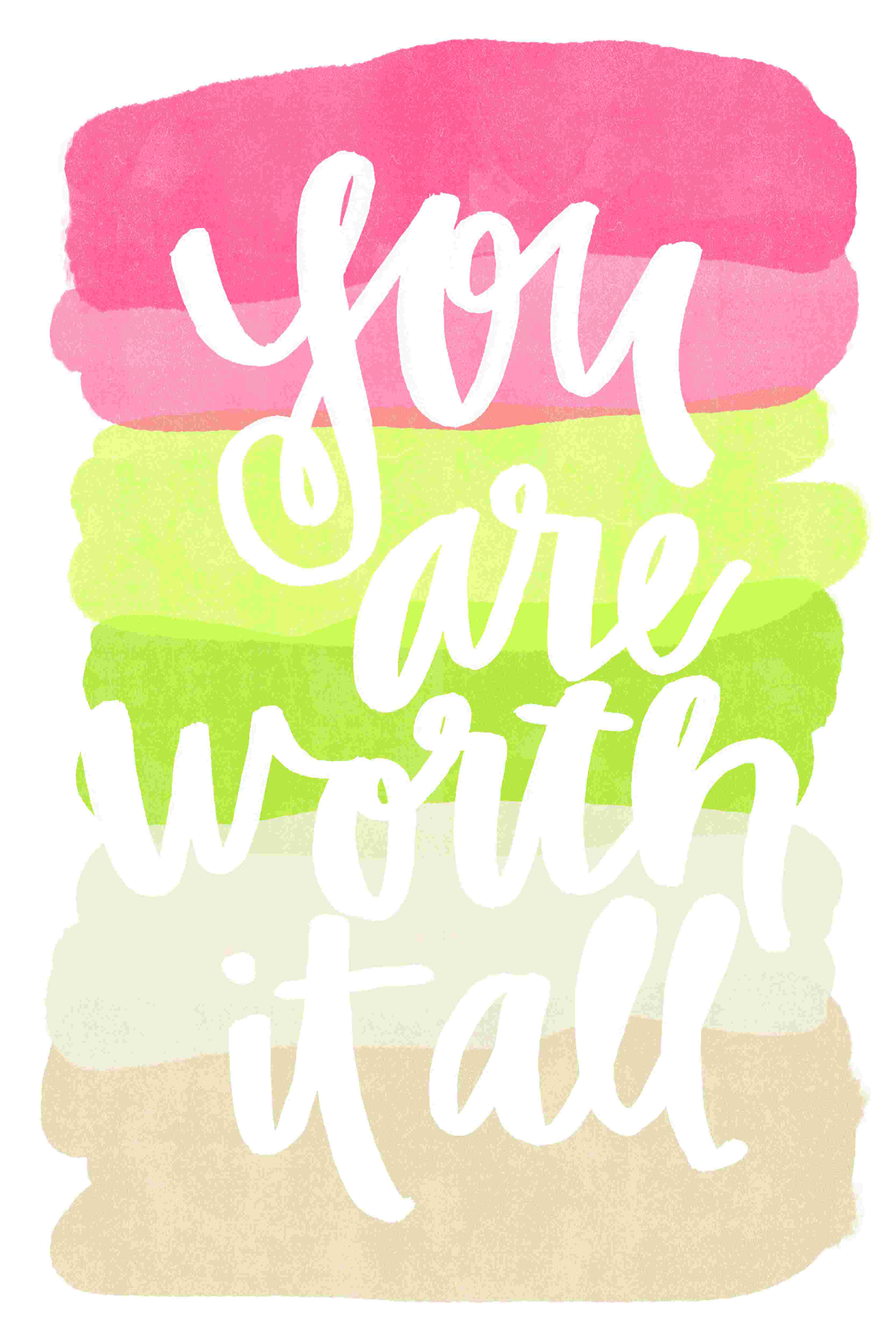 Trinx You Are Worth It All on Watercolor - Wrapped Canvas Textual Art ...