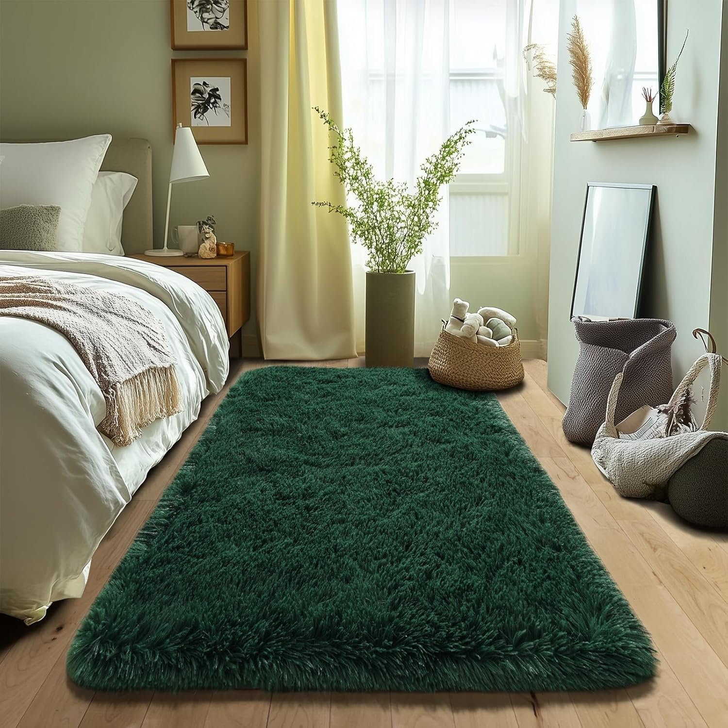 Mercer41 3X5 Feet Green Rug Bedside Dorm Area Rug College Essentials ...