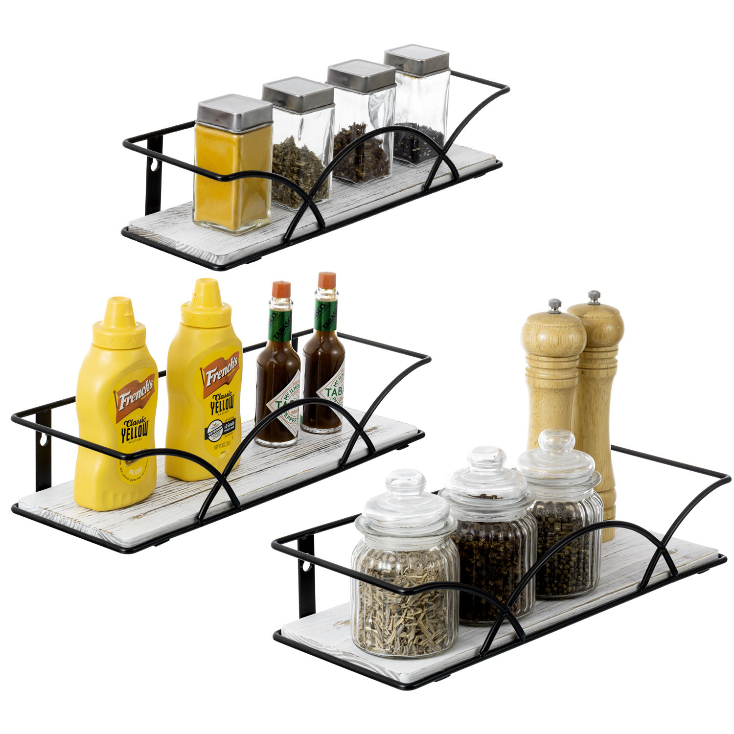 17 Stories 3 Piece Wall Metal Wire Spice Rack | Wayfair