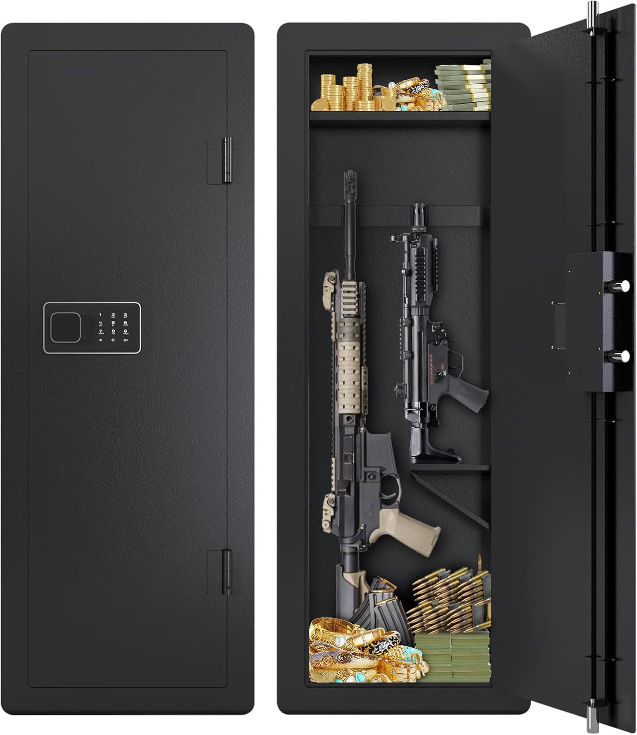 LIZEVINC 45'' Tall Wall Safe, Gun Cabinets for Rifles and Shotguns with ...