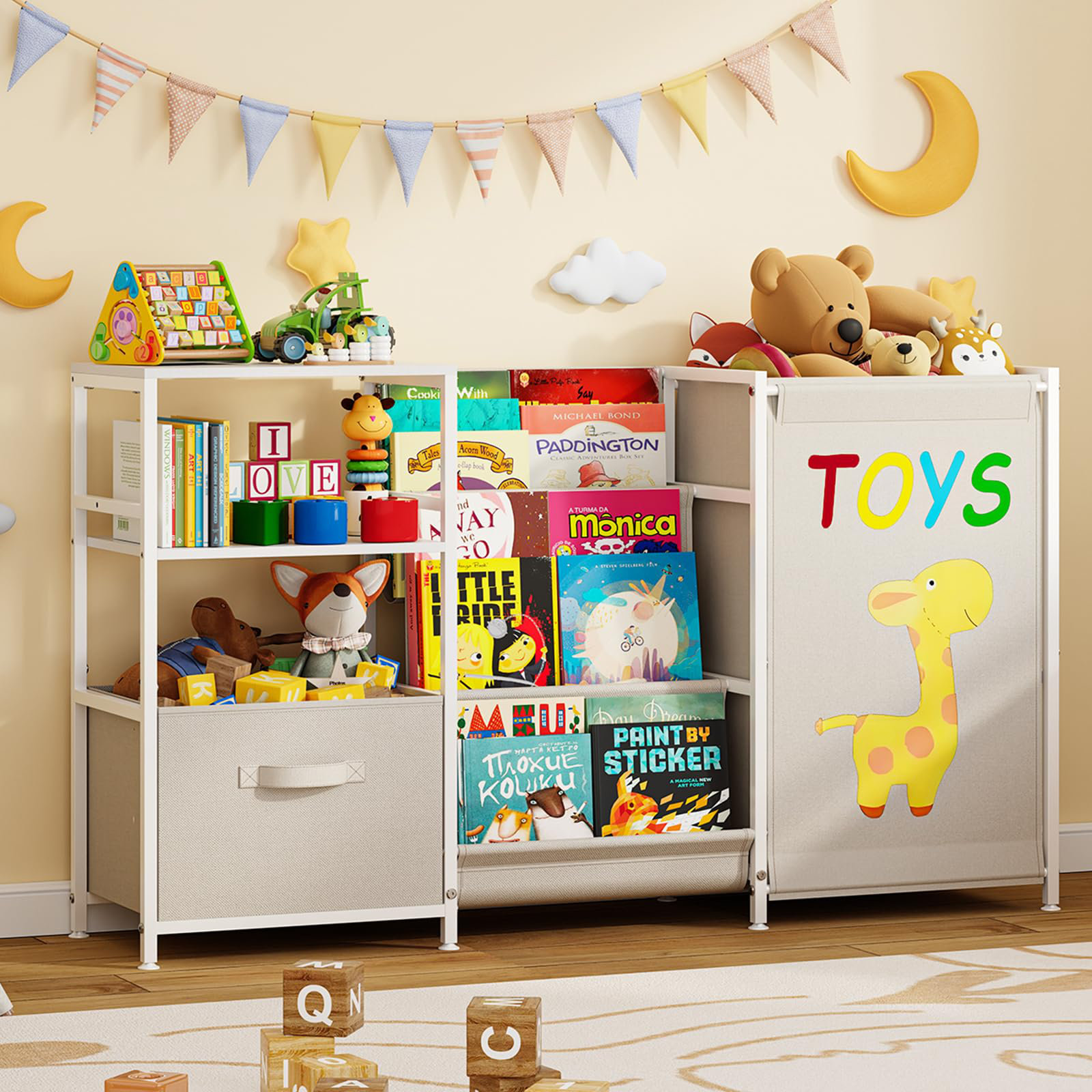 Isabelle & Max™ 3 Side Kids Bookcases Montessori Bookshelf Nursery Book ...