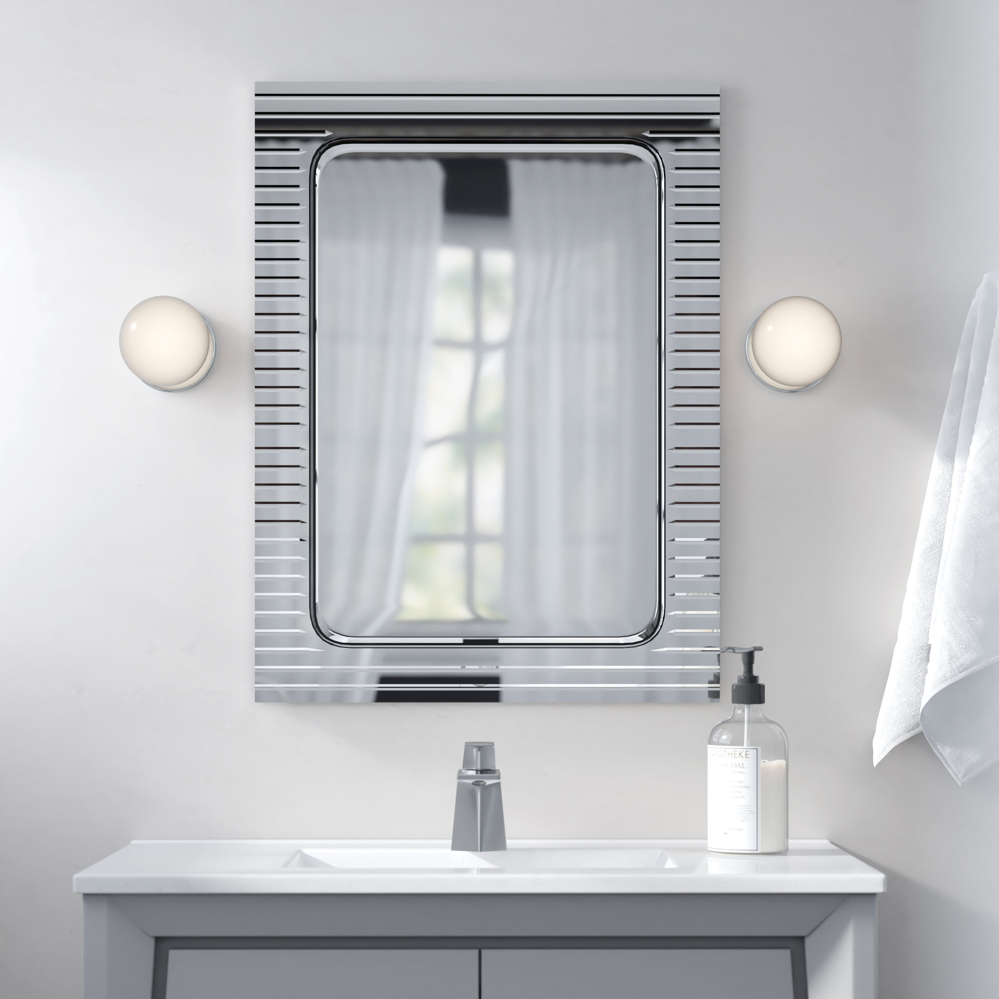 Brayden Studio® V-Groove Wall Mirror & Reviews | Wayfair