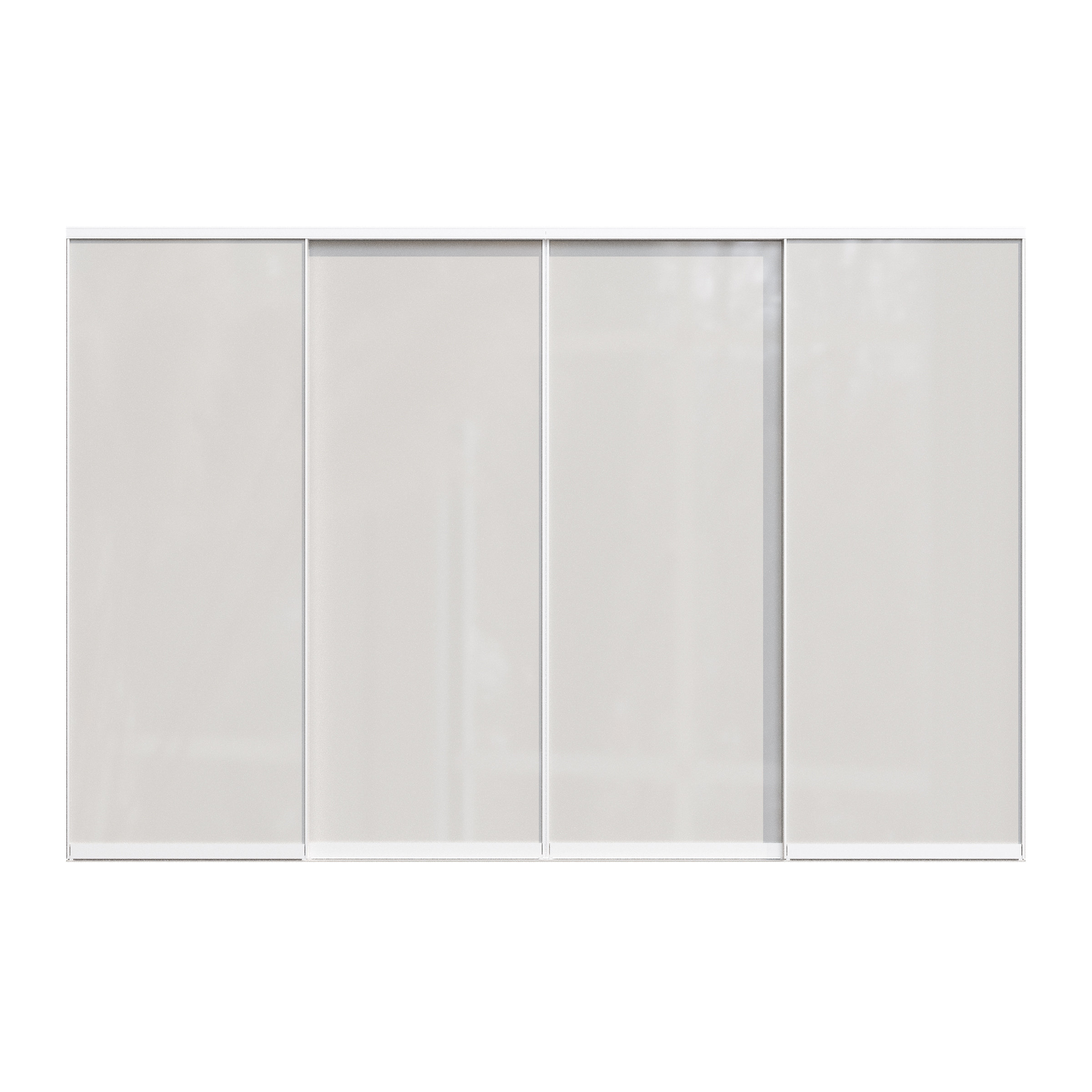 Home Worthy 4-Panels Aluminum Frame Tempered Glass Room Divider Closet ...