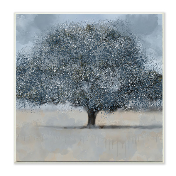 Red Barrel Studio® " Abstract Blue Splatter Paint Tree Nature Scene ...