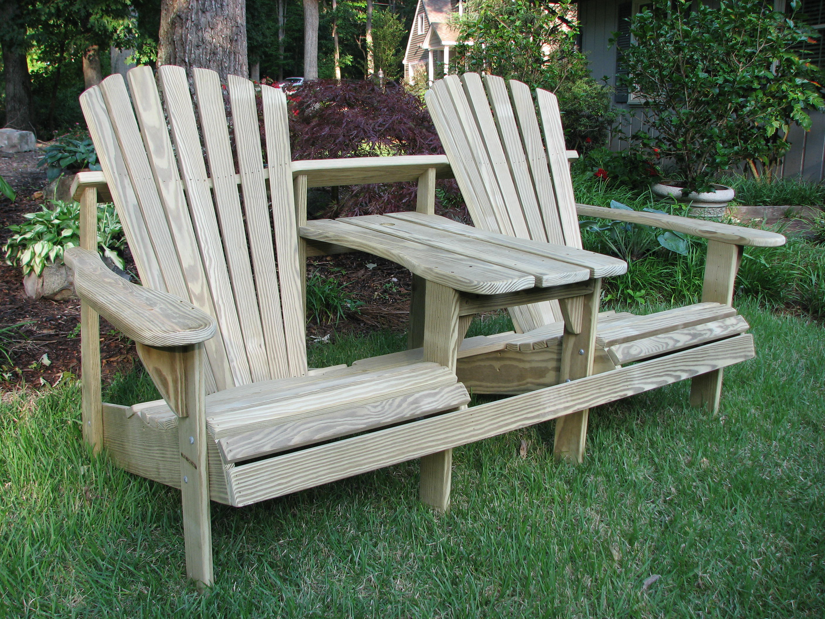 Weathercraft® Couple’s Cove Solid Wood Adirondack Double Seater – Built ...