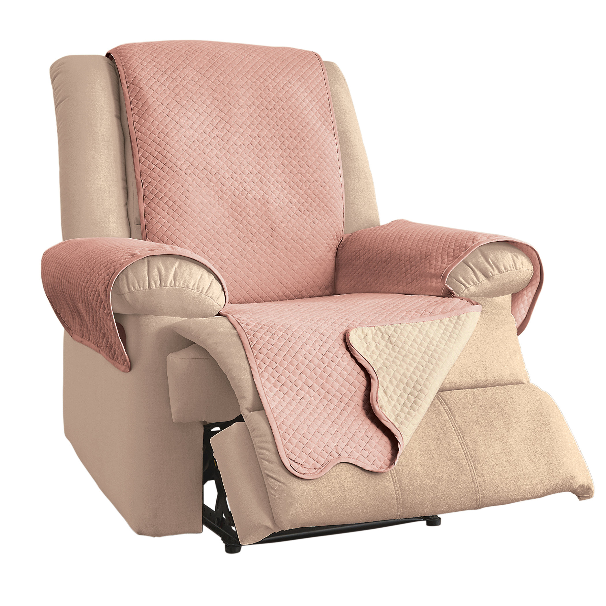 Latitude Run® Lacey Scalloped Edge Reversible Quilted Furniture ...