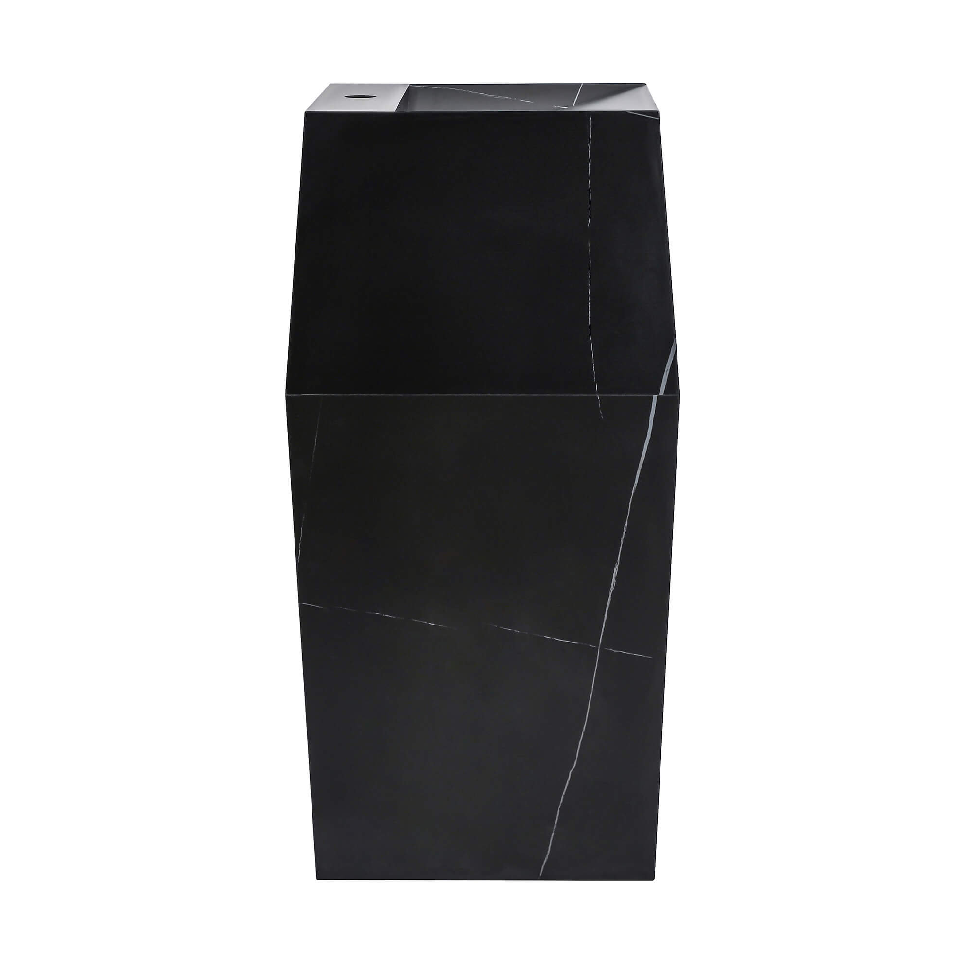 Fine Fixtures Canyon Pedestal 15" Wide White Carrara Sintered Stone ...