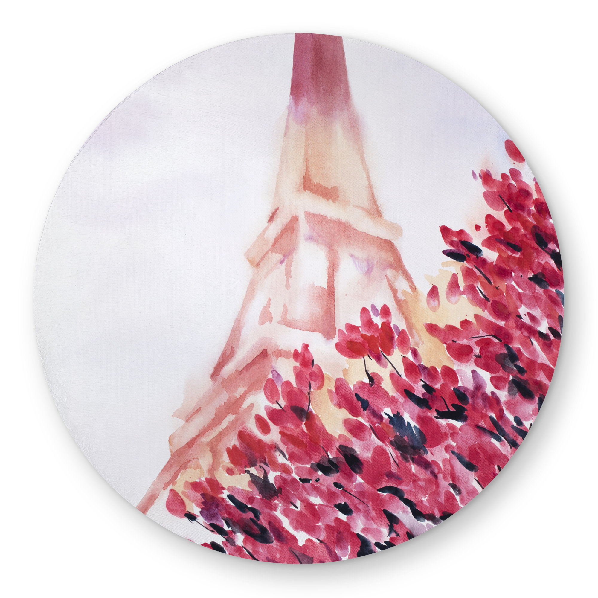 Begin Edition International Inc. Pink Eiffel Tower Rug - Romantic Round ...