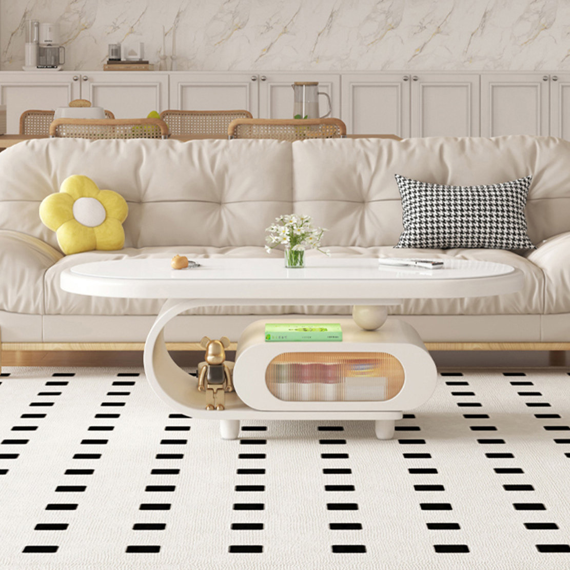 Creature B Comforts French oval rock panel coffee table living room ...