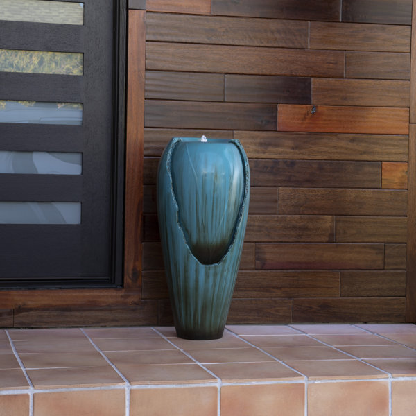 Blue Elephant Alpine Fibreglass Jar Water Fountain with Light & Reviews ...