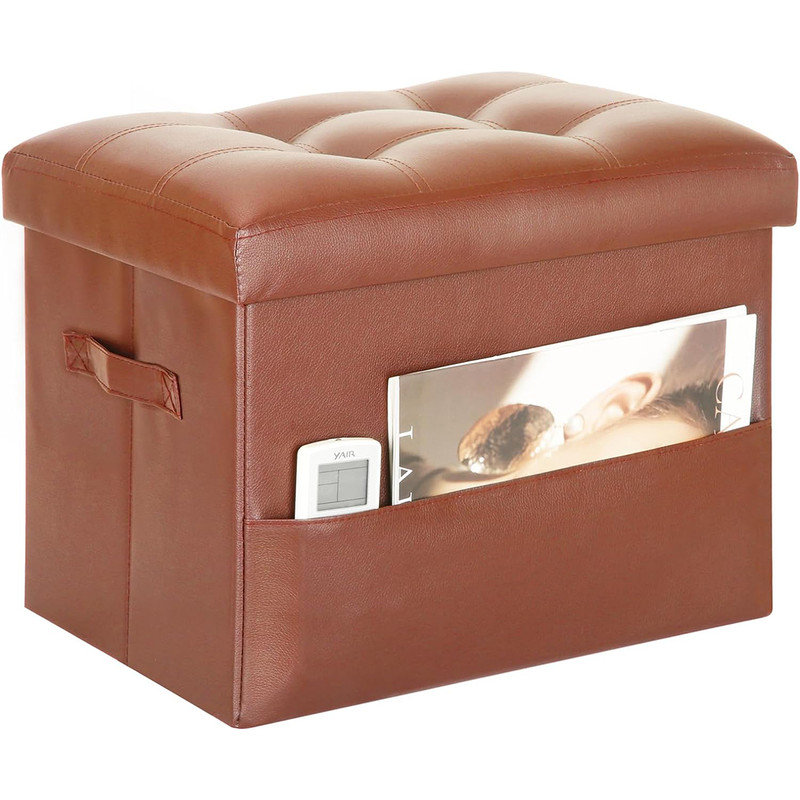 Ebern Designs Ottoman with Storage. Leather Foldable Ottomans with ...