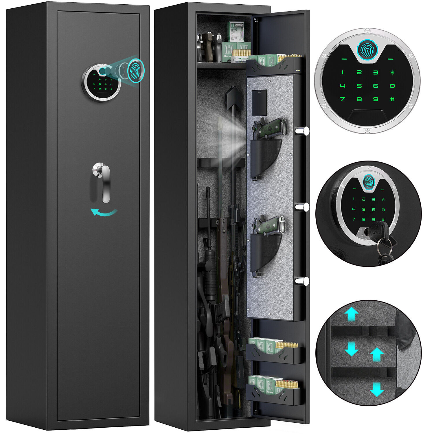 Re Labida Floor Gun Safe, Quick Access 4-5 Gun Safe, Gun Safes for Guns ...