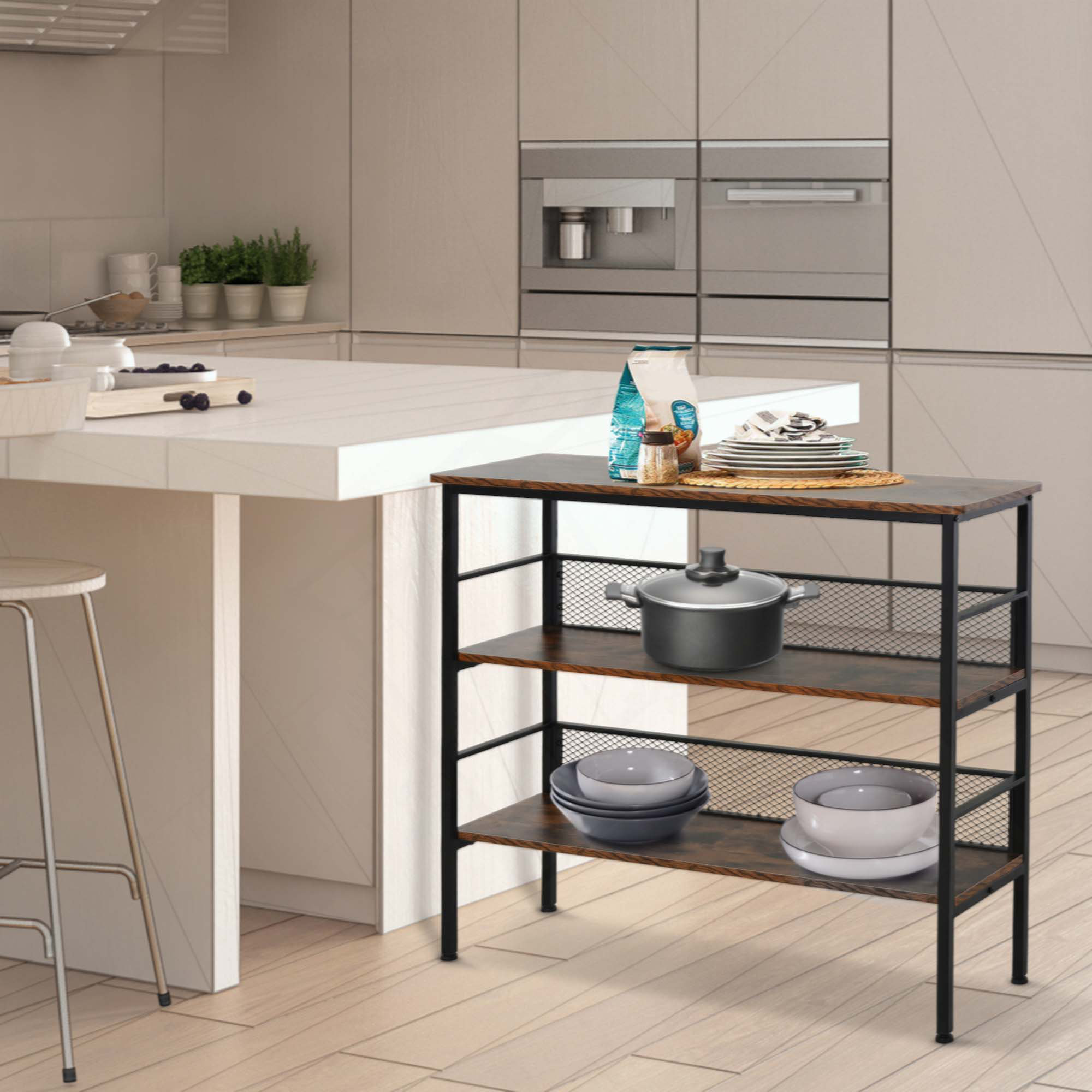 Trent Austin Design® 3-Tier Console Table Industrial Style Storage ...