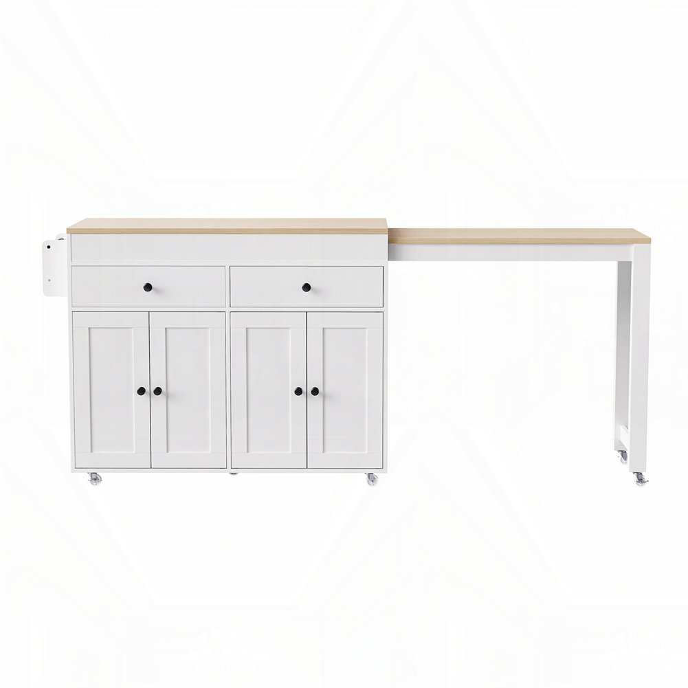 Latitude Run® Kitchen Island with Extendable Dining Table | Wayfair