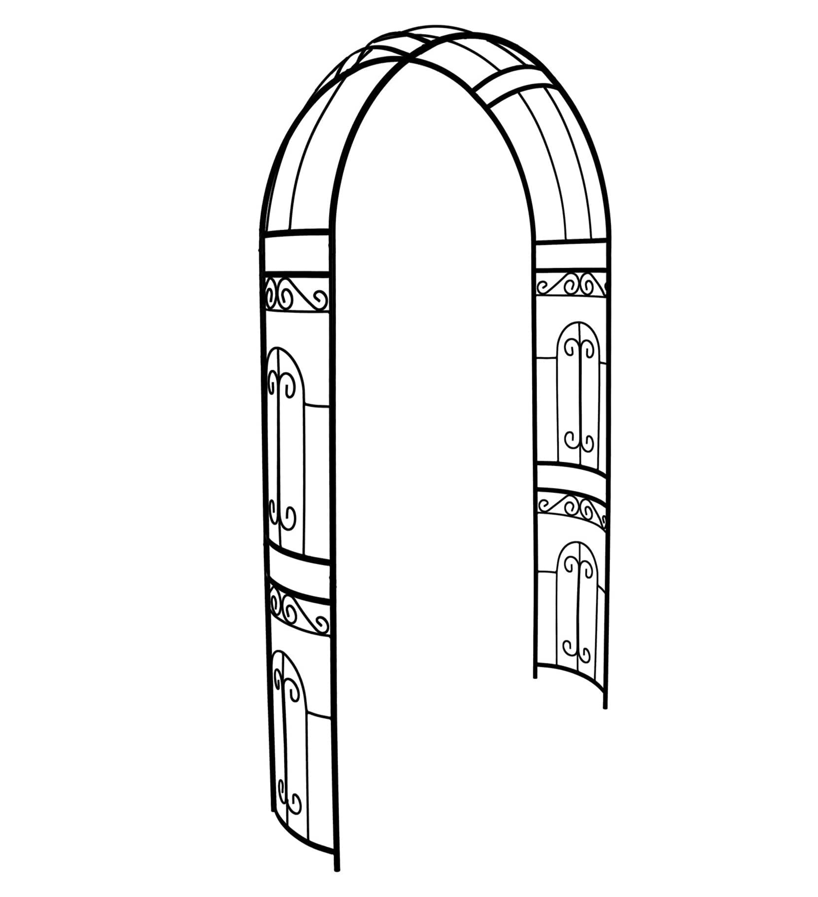 FODORL Wedding Arch Garden Arbor Curved Metal Enduring Iron Garden Arch ...