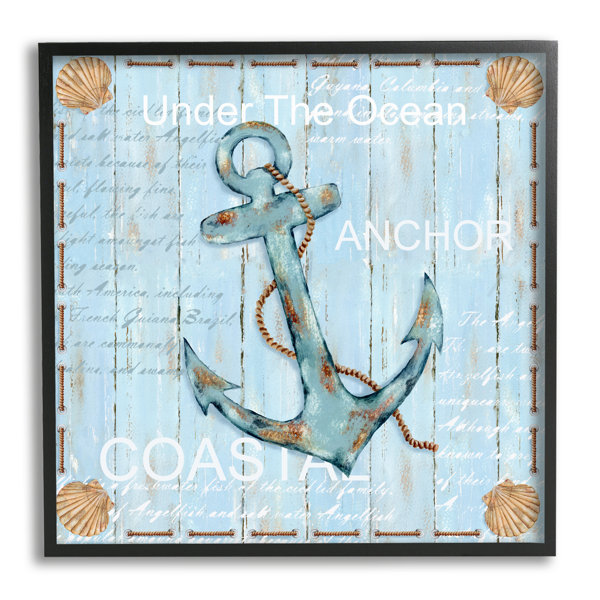Stupell Industries " Blue Maritime Anchor " by Emma Leach | Wayfair