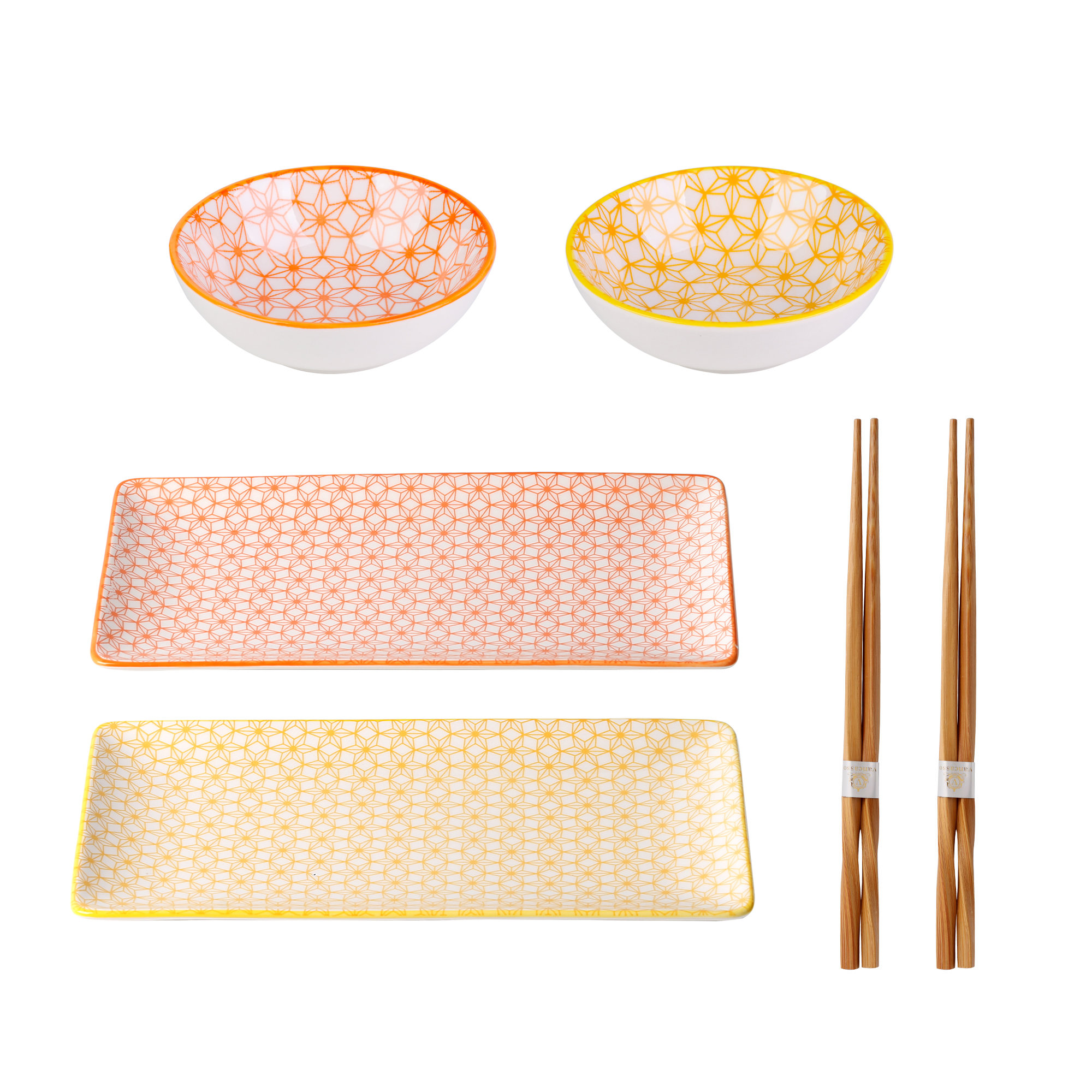 Vancasso Natsuki 6-Piece Sushi Plate Set, Service For 2 | Wayfair