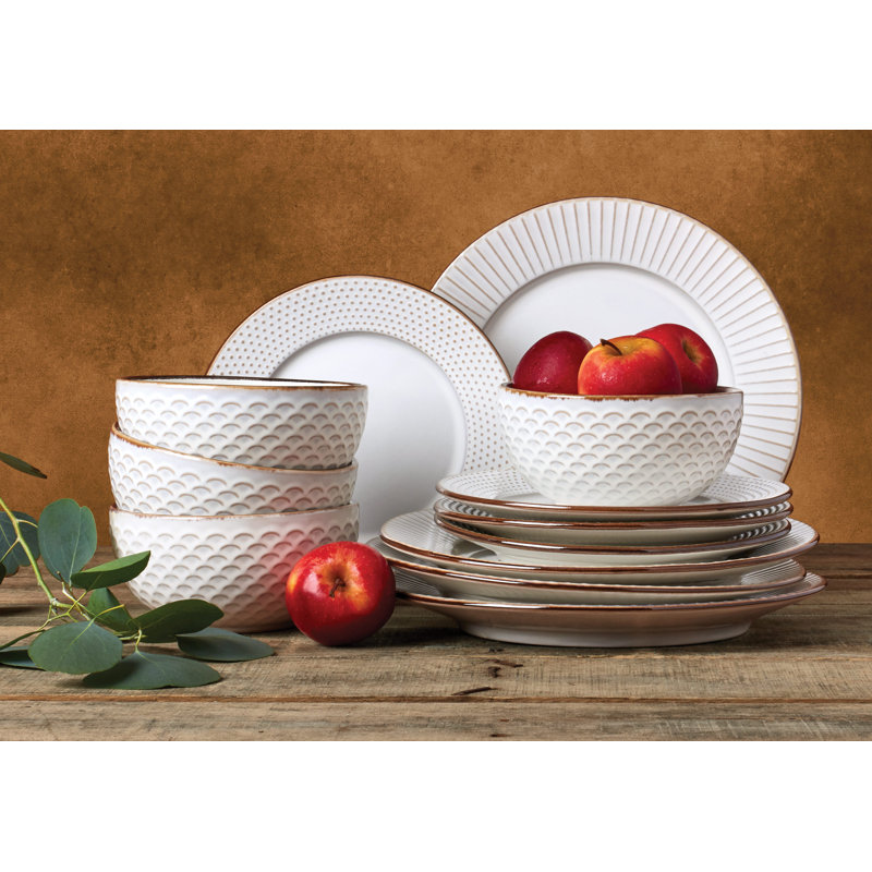 World Menagerie Hub Stoneware Dinnerware Set - Service for 4 & Reviews ...