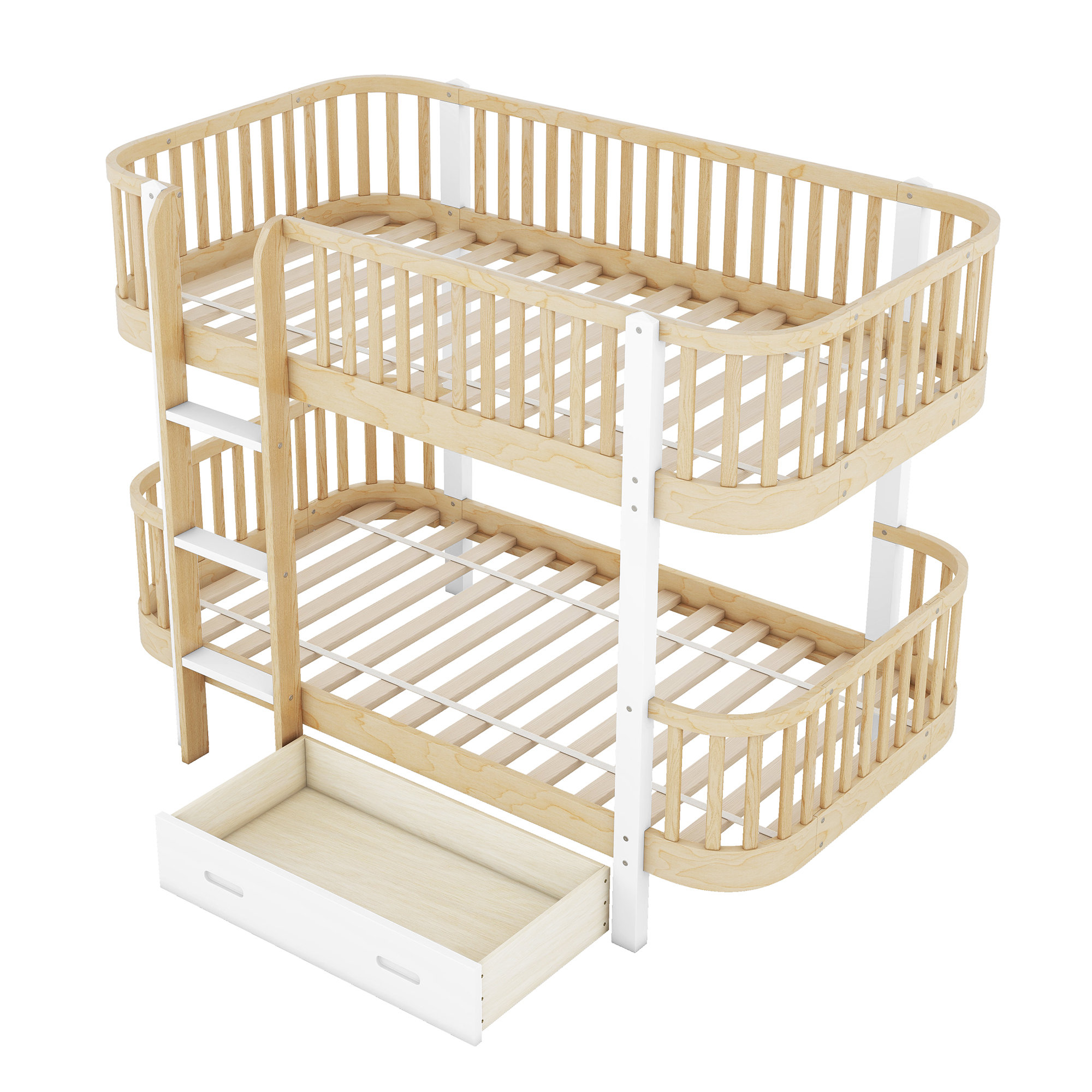 Harriet Bee Leda Kids Twin Over Twin Bunk Bed with Drawers - Wayfair Canada