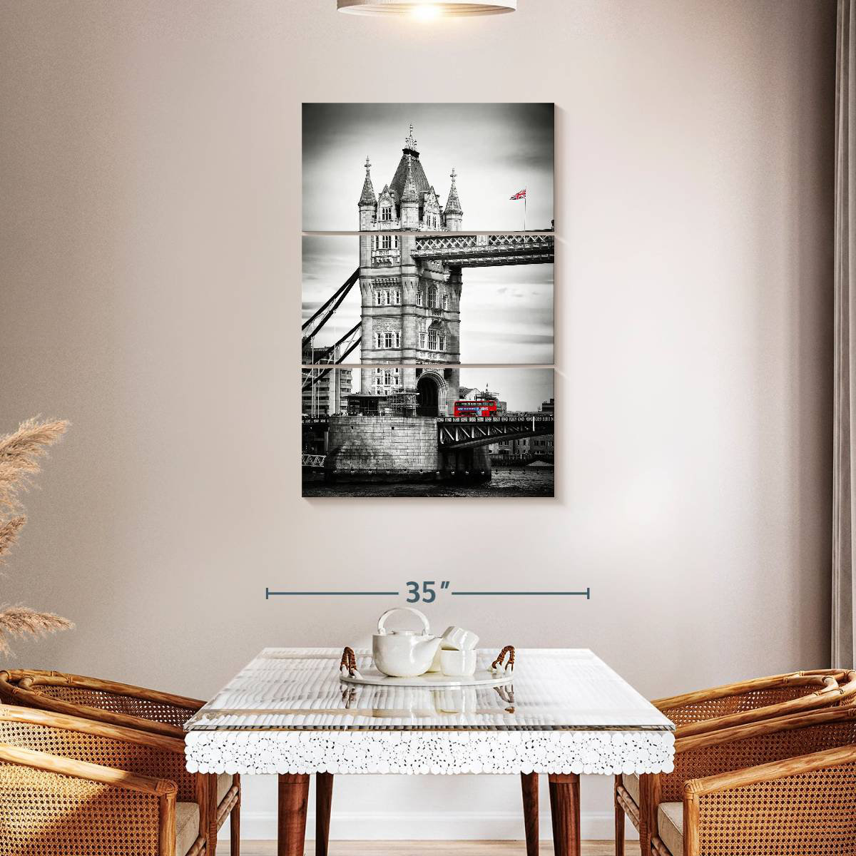 Ebern Designs Masam London - Tower Bridge Red Bus | Wayfair