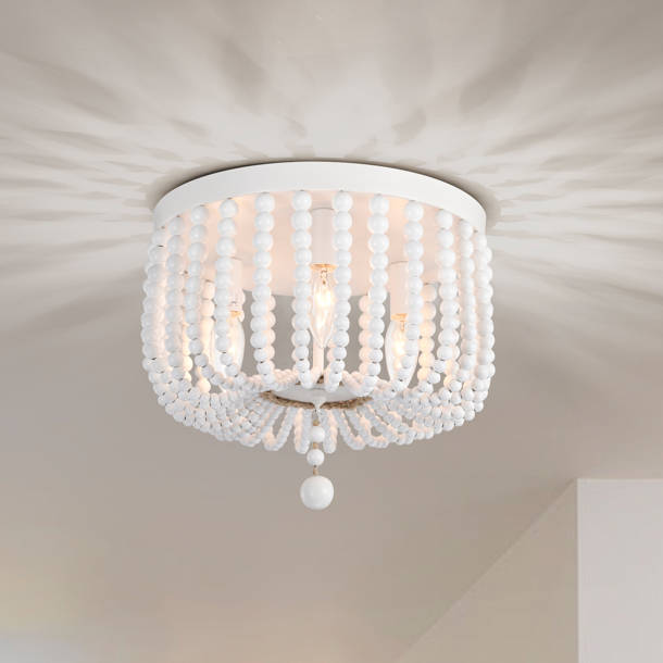 Langley Street Heald 4-Light Beads White/Brown Finish Dimmable Pendant ...