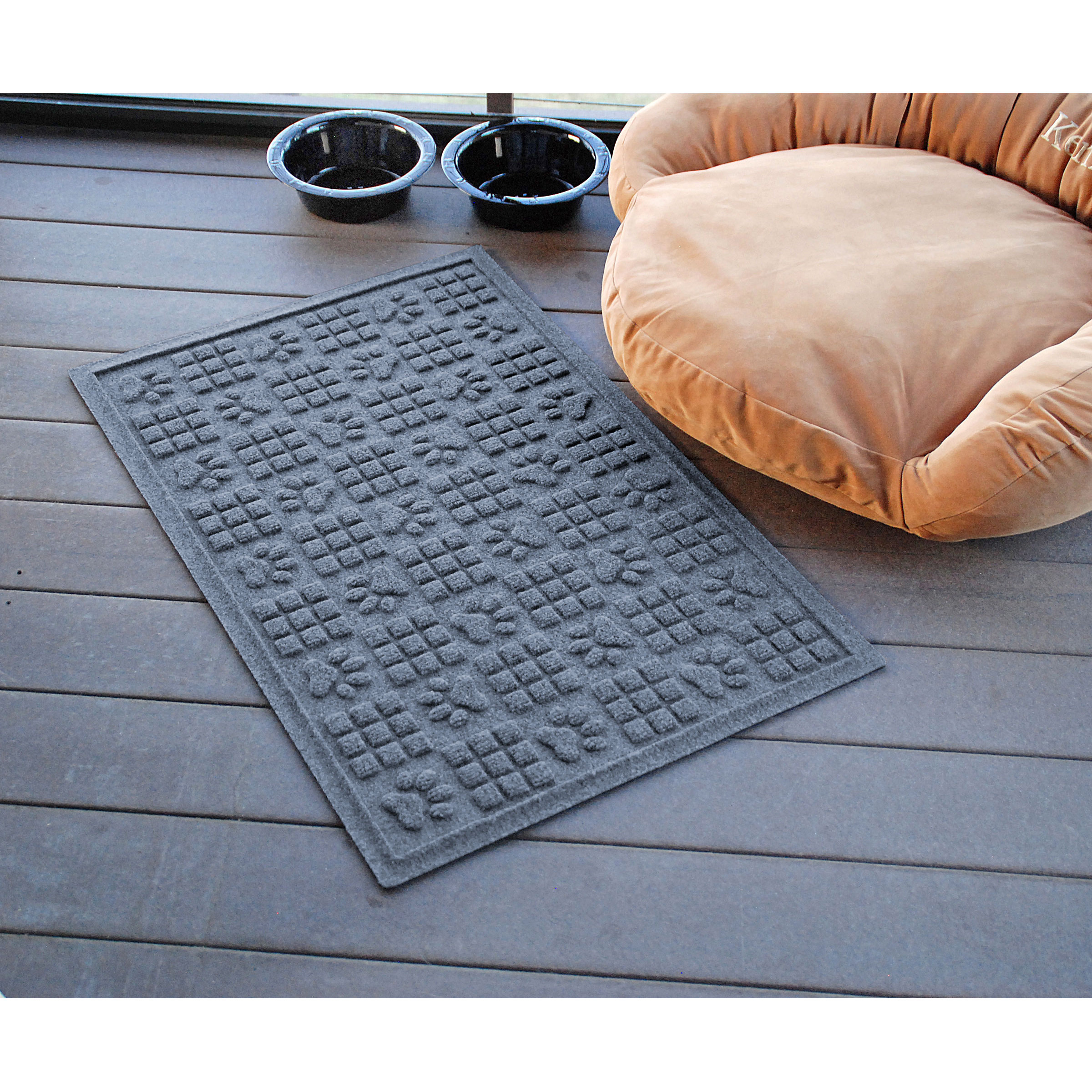 Matterly WaterHog Dog Paw Squares 23 in. x 35 in. Pet Placemat/Door Mat ...