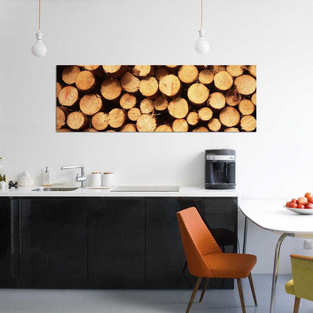 East Urban Home 'Lumbered Timber Pile, Germany' Photographic Print on ...