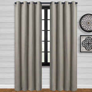 Eider & Ivory™ Mullet Solid Blackout Thermal Grommet Single Curtain ...