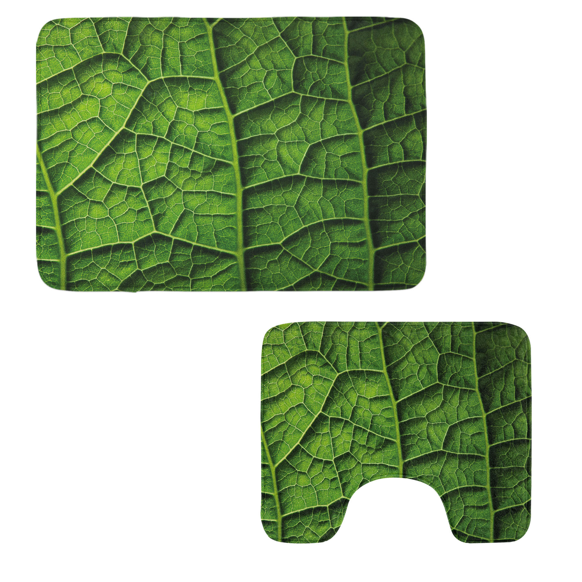 East Urban Home Green Bathroom Rug Set 2 Pieces Rectangle & Contour ...