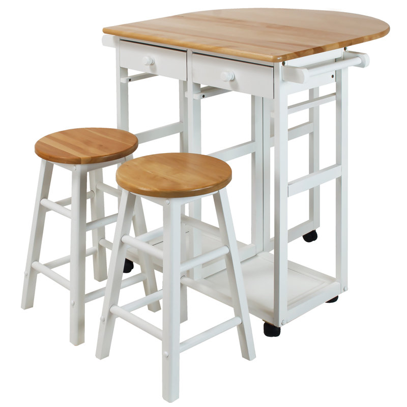 August Grove® Wimborne 3 Piece Kitchen Island Set & Reviews | Wayfair