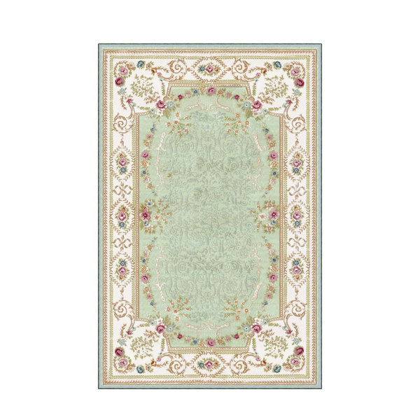 Bless international Flatweave Performance Beige/Green Rug | Wayfair