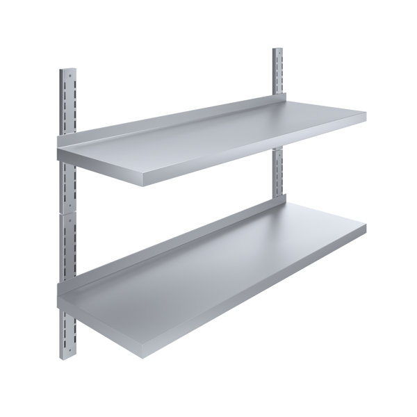 AmGood 16 in. x 48 in. Two-Tier Metal Wall Mount Shelf | Wayfair
