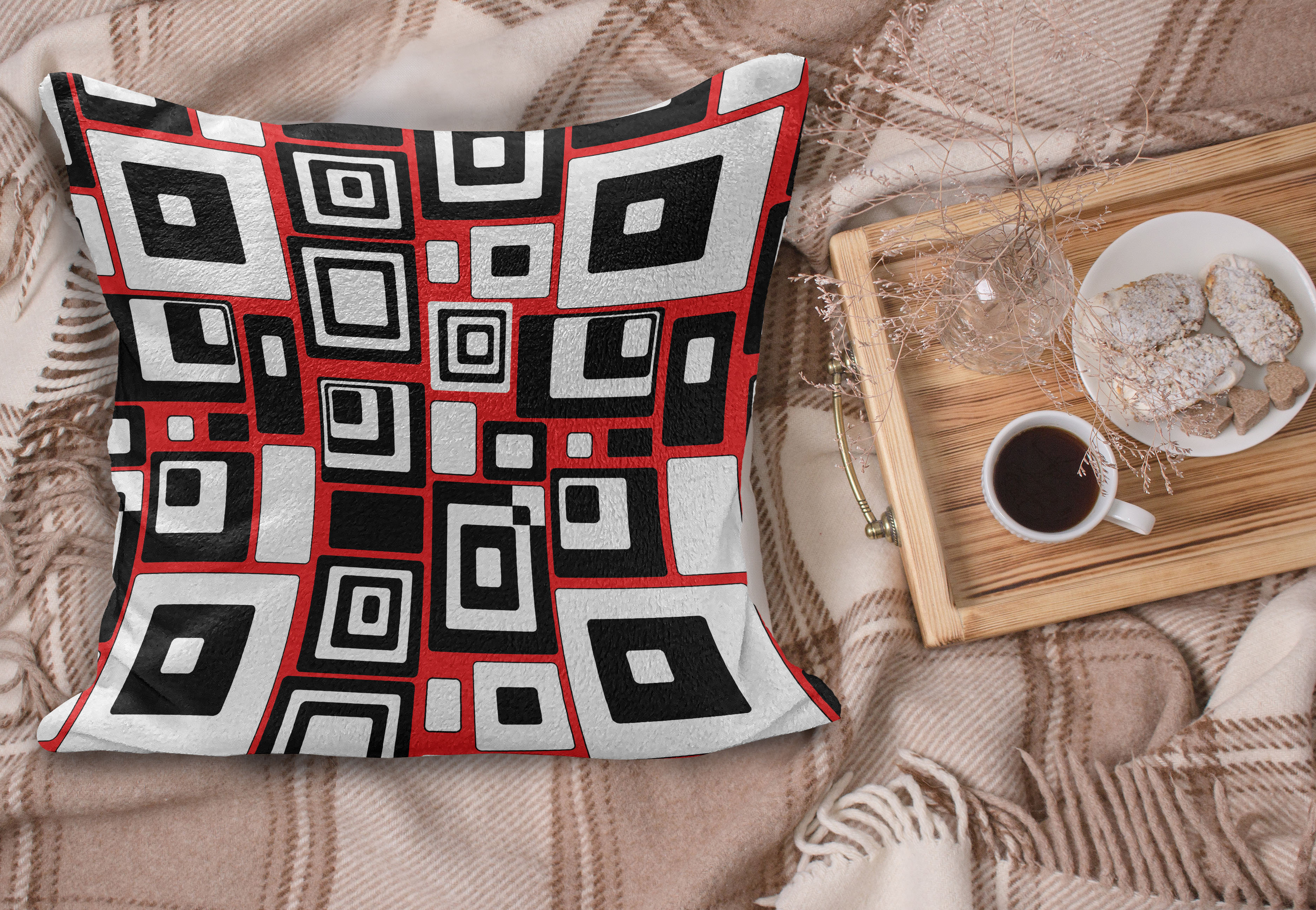 Ambesonne Abstract Fluffy Throw Pillow Cushion Cover, Minimalist ...