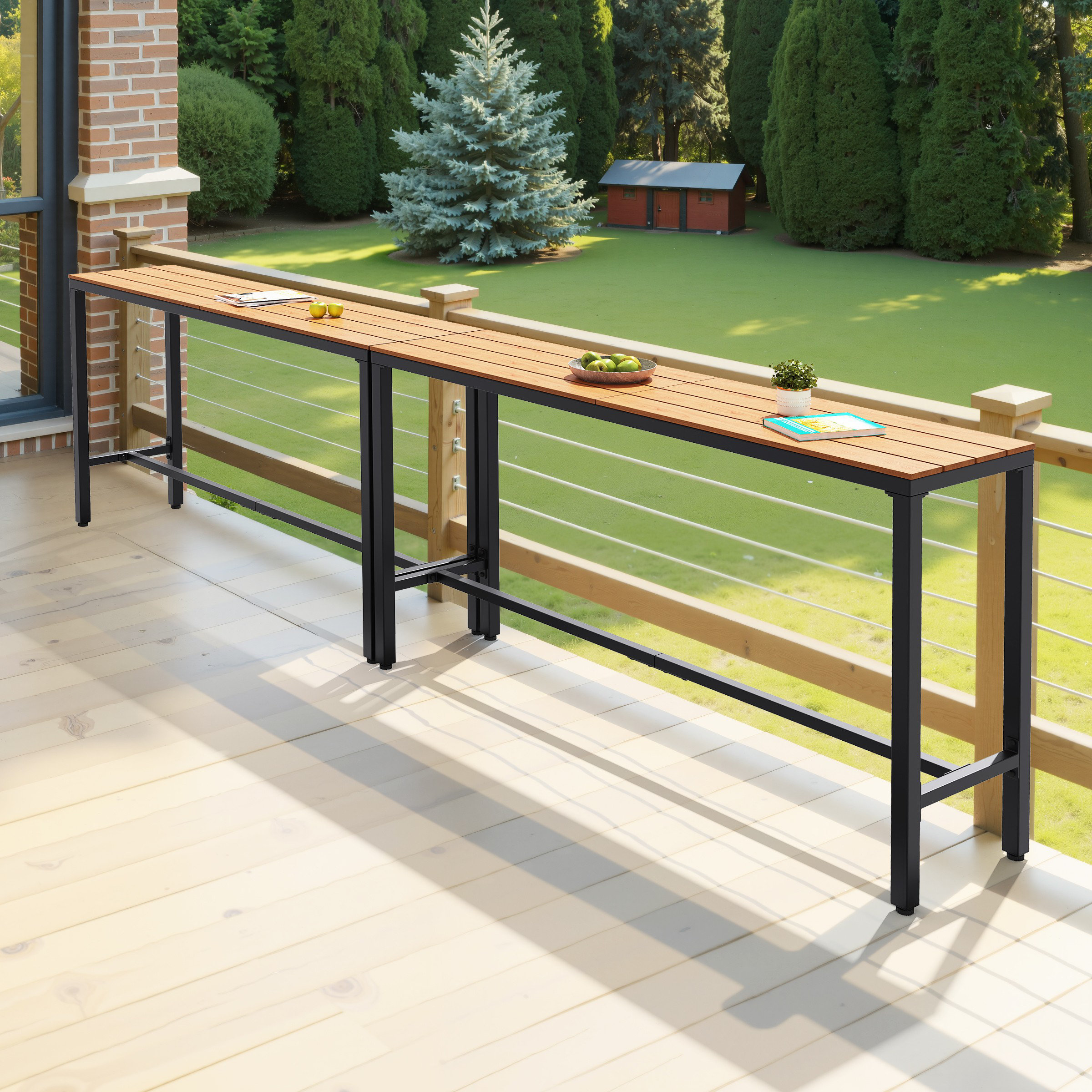 Crestlive Products Rectangular Metal Outdoor Bar Table (Set of 2 ...