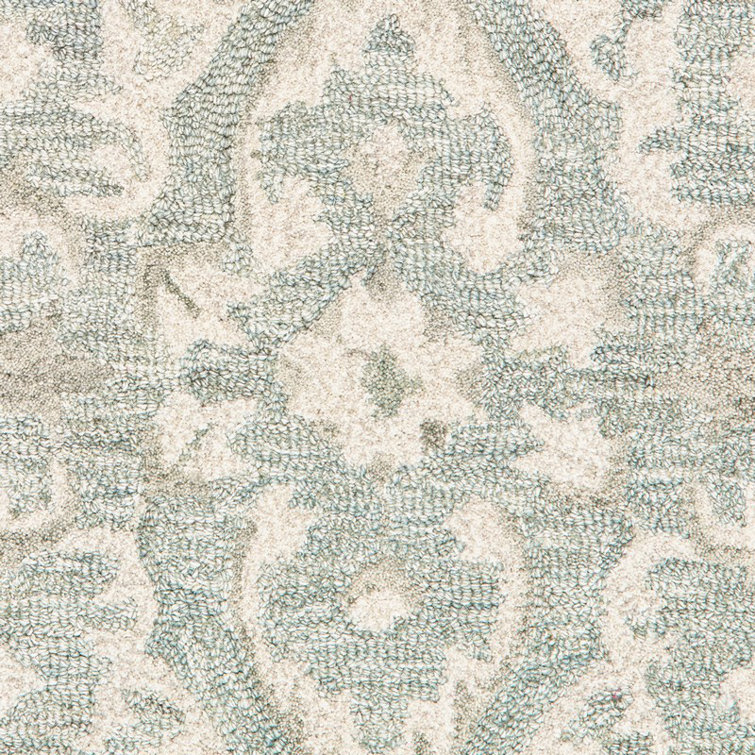 Bungalow Rose Alosio Oriental Handmade Tufted Wool/Cotton Sea Green ...