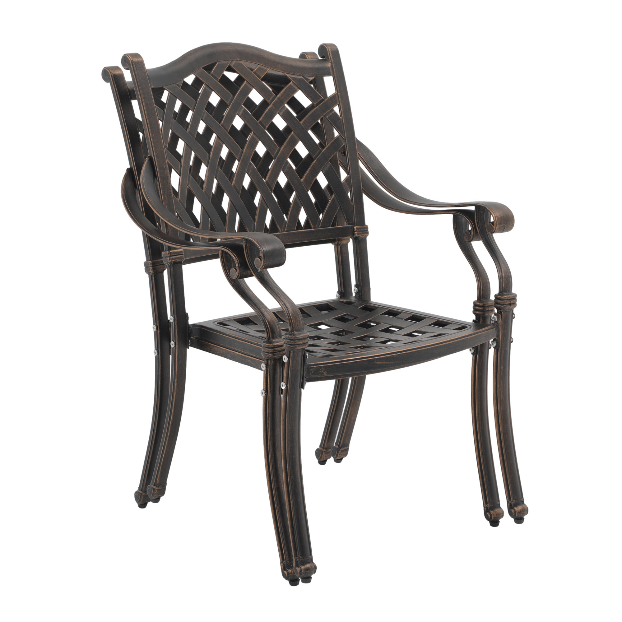 Alcott Hill® Cherel Metal Outdoor Stackable Dining Armchair with ...