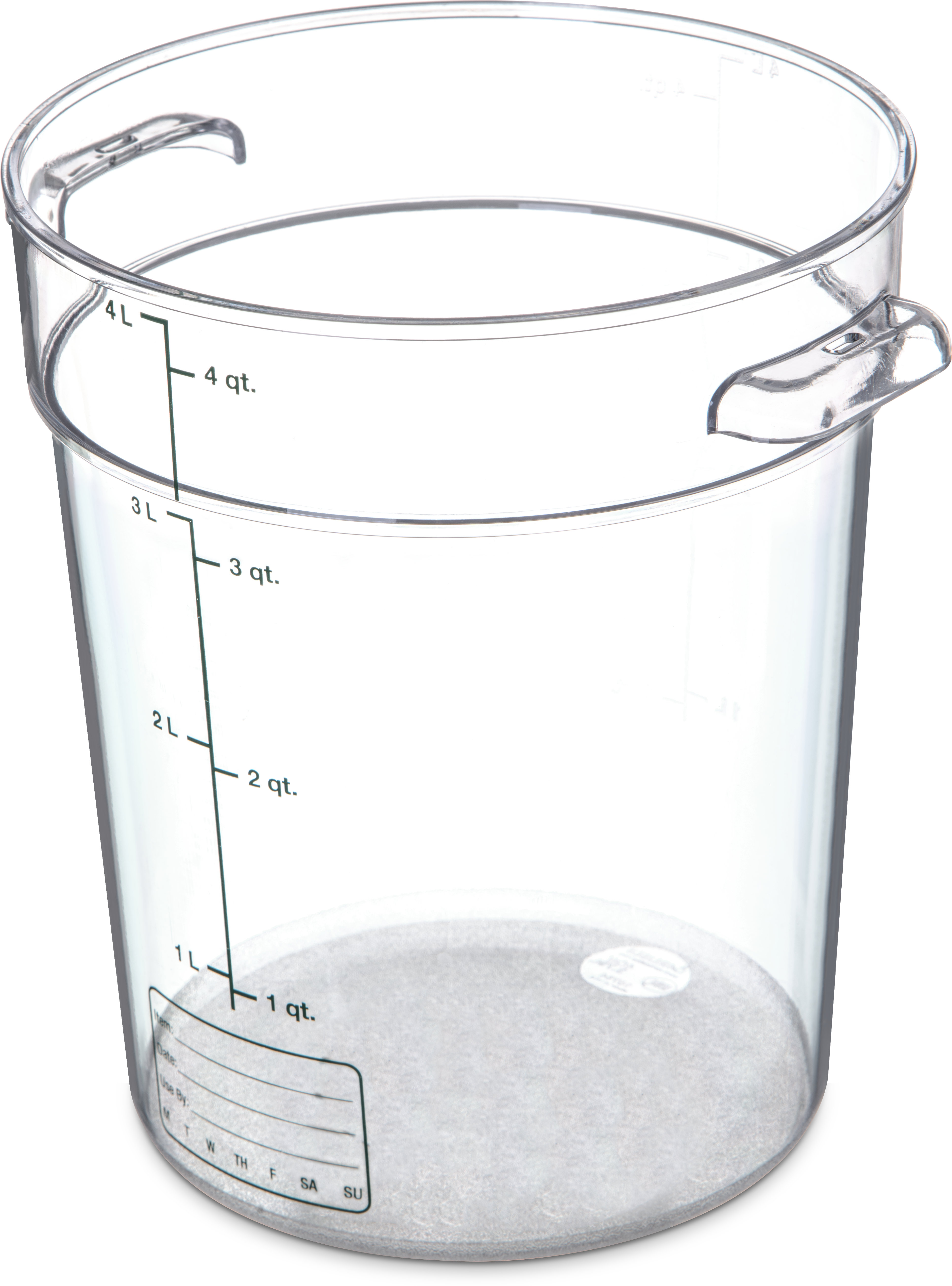 Carlisle Food Service Products 128 oz. Circle Plastic Food Storage ...