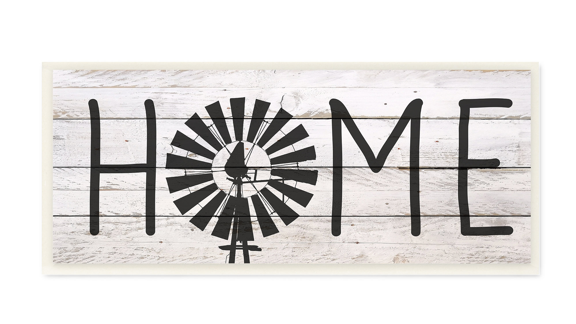 Gracie Oaks Farmhouse Planked Look Home Sign with Windmill by Kimberly ...