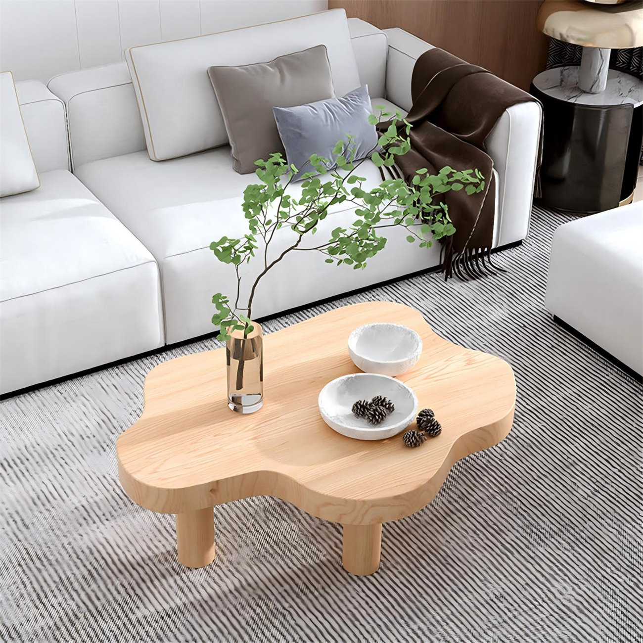 Wrought Studio™ Cloud Shaped Coffee Table, Cute Irregular Coffee Table ...