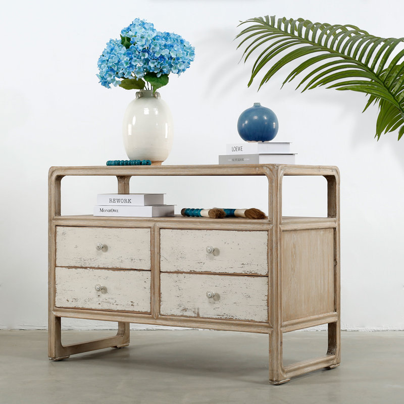 Lily's Living Solid Wood Sled 4 - Drawer End Table with Storage | Wayfair